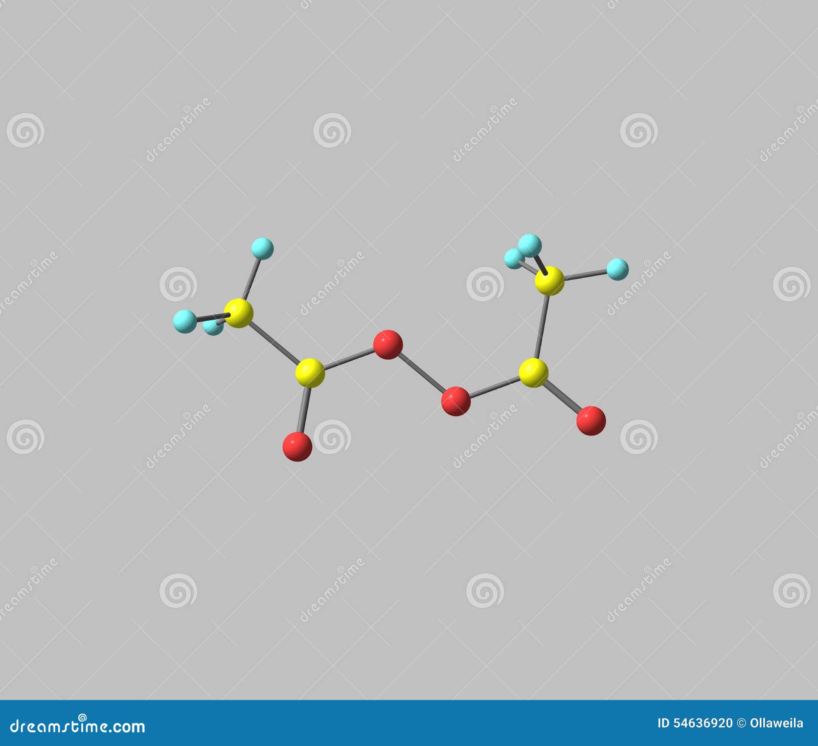 Diacetyl Peroxide Molecule Isolated on Grey Stock Illustration ...