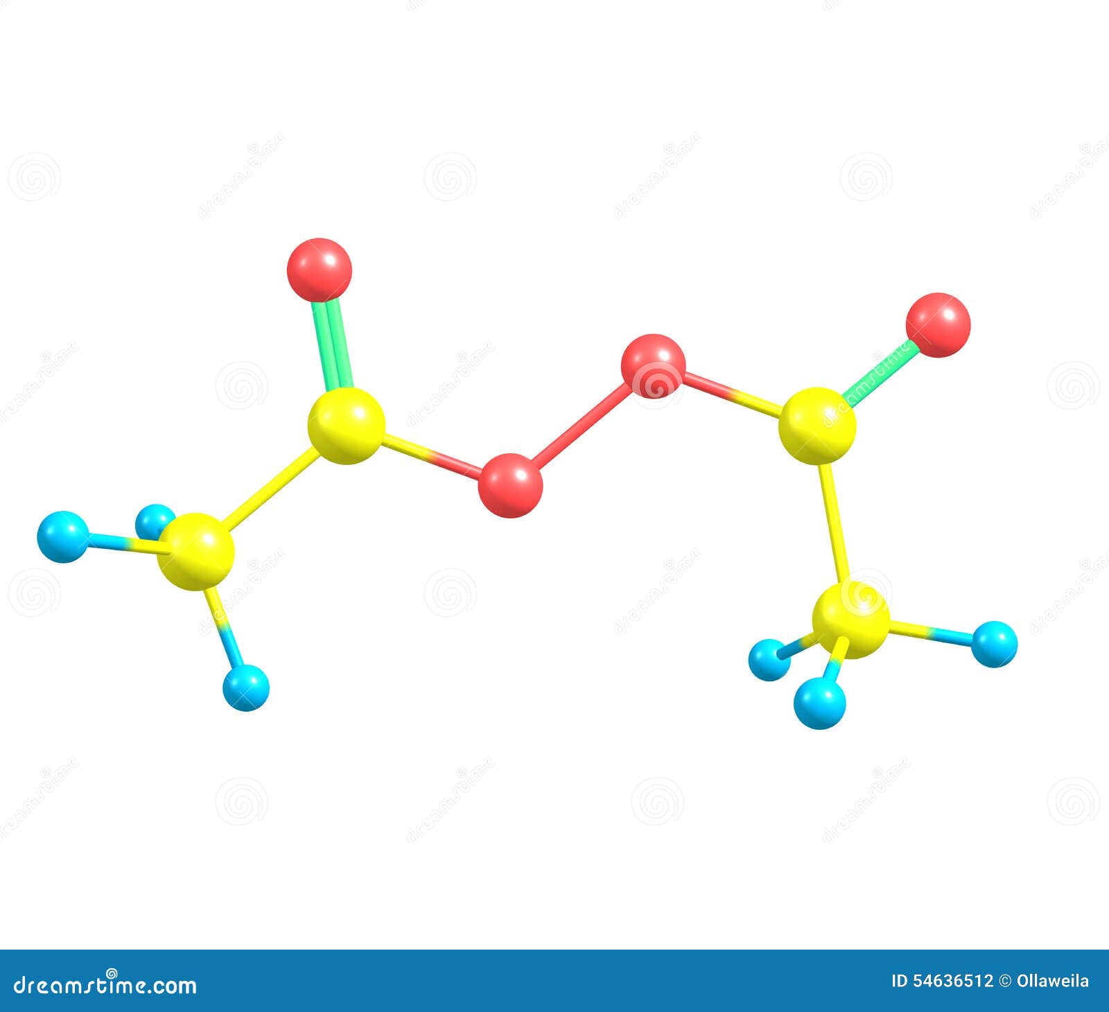 Diacetyl Peroxide Molecule Isolated on White Stock Illustration ...