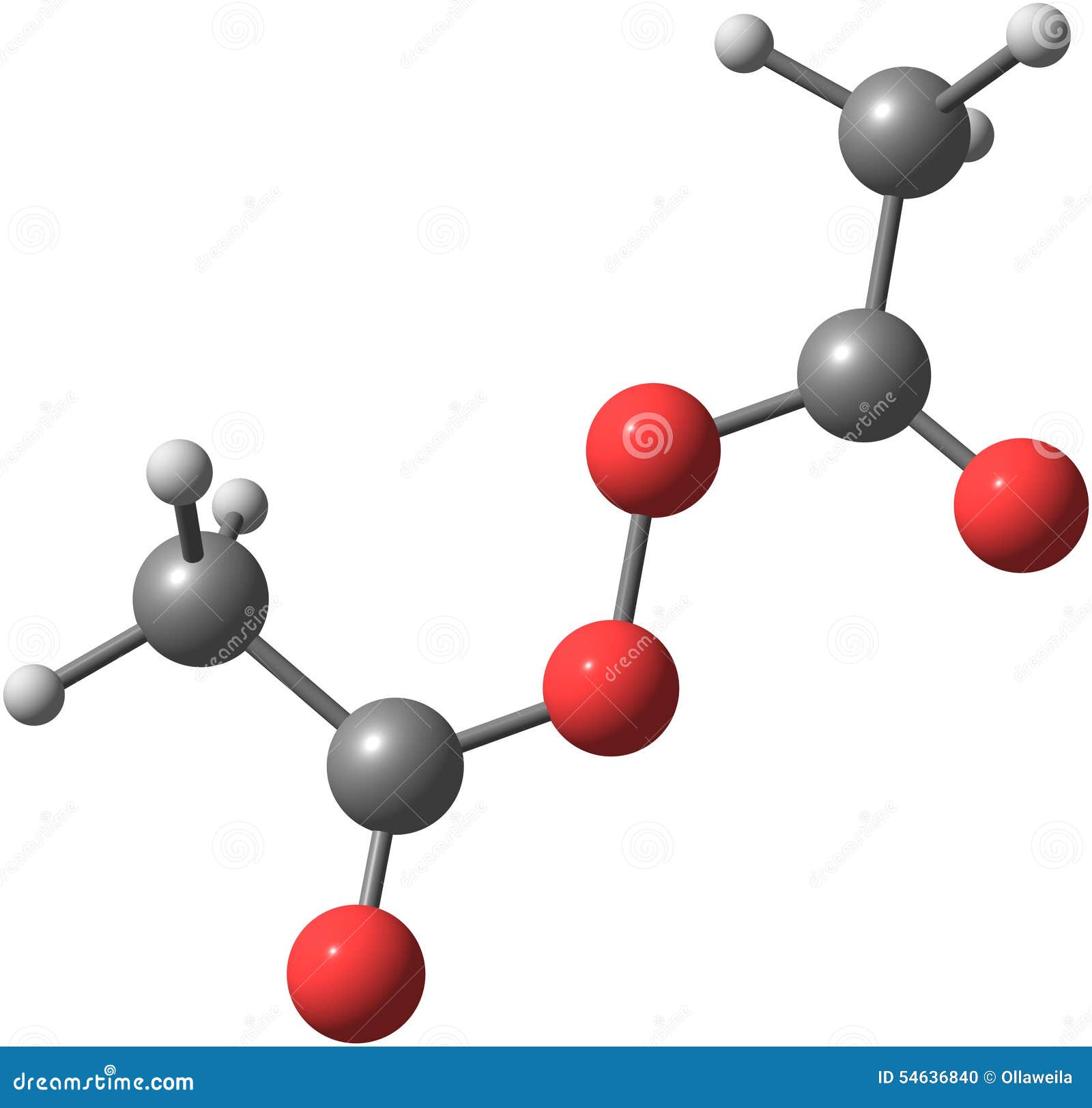 Diacetyl Peroxide Molecule Isolated On White Stock Photo ...