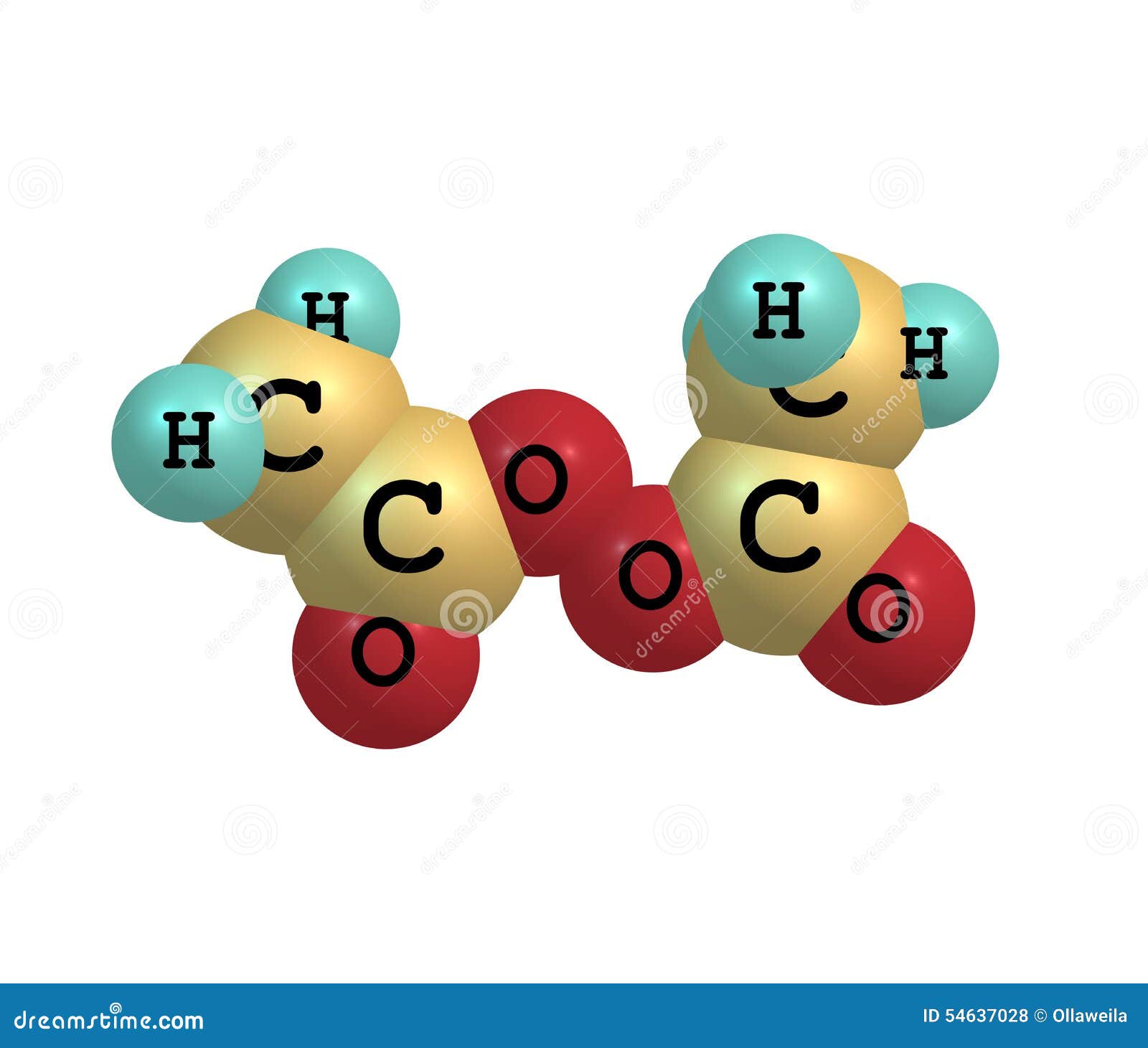 Diacetyl Peroxide Molecule Isolated On White Stock Photo ...