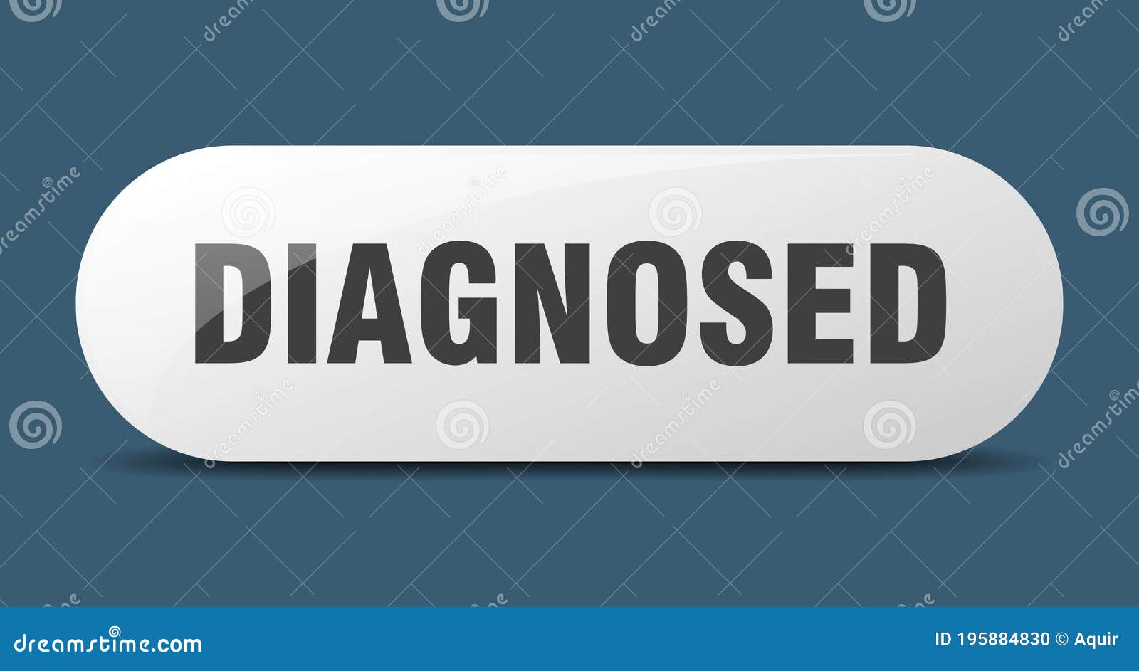 Diagnosed Button. Sticker. Banner. Rounded Glass Sign Stock Vector ...