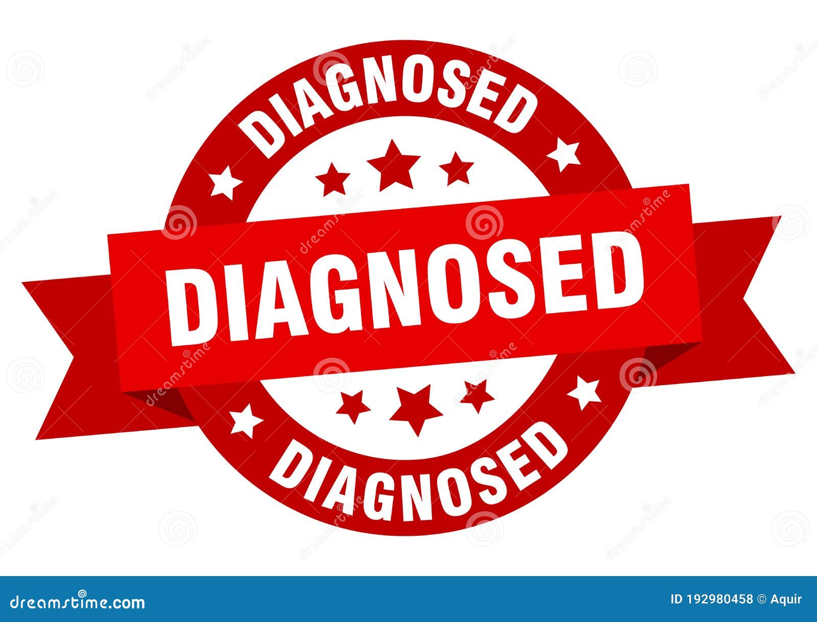 Diagnosed Round Ribbon Isolated Label. Diagnosed Sign Stock Vector ...