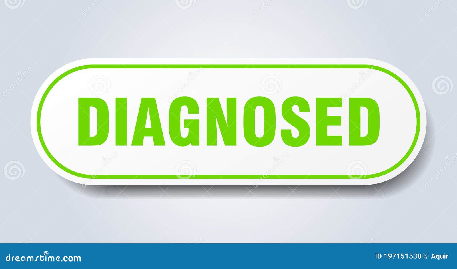 Diagnosed Sign. Rounded Isolated Button. White Sticker Stock Vector ...