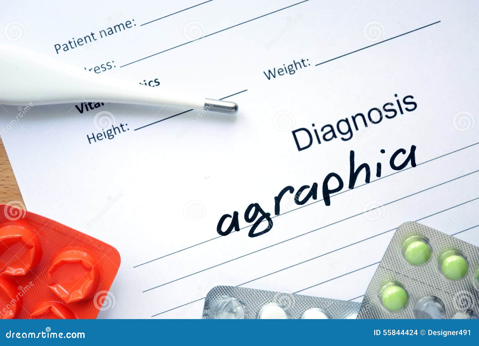 Diagnosis Agraphia and Tablets. Stock Photo - Image of medical ...