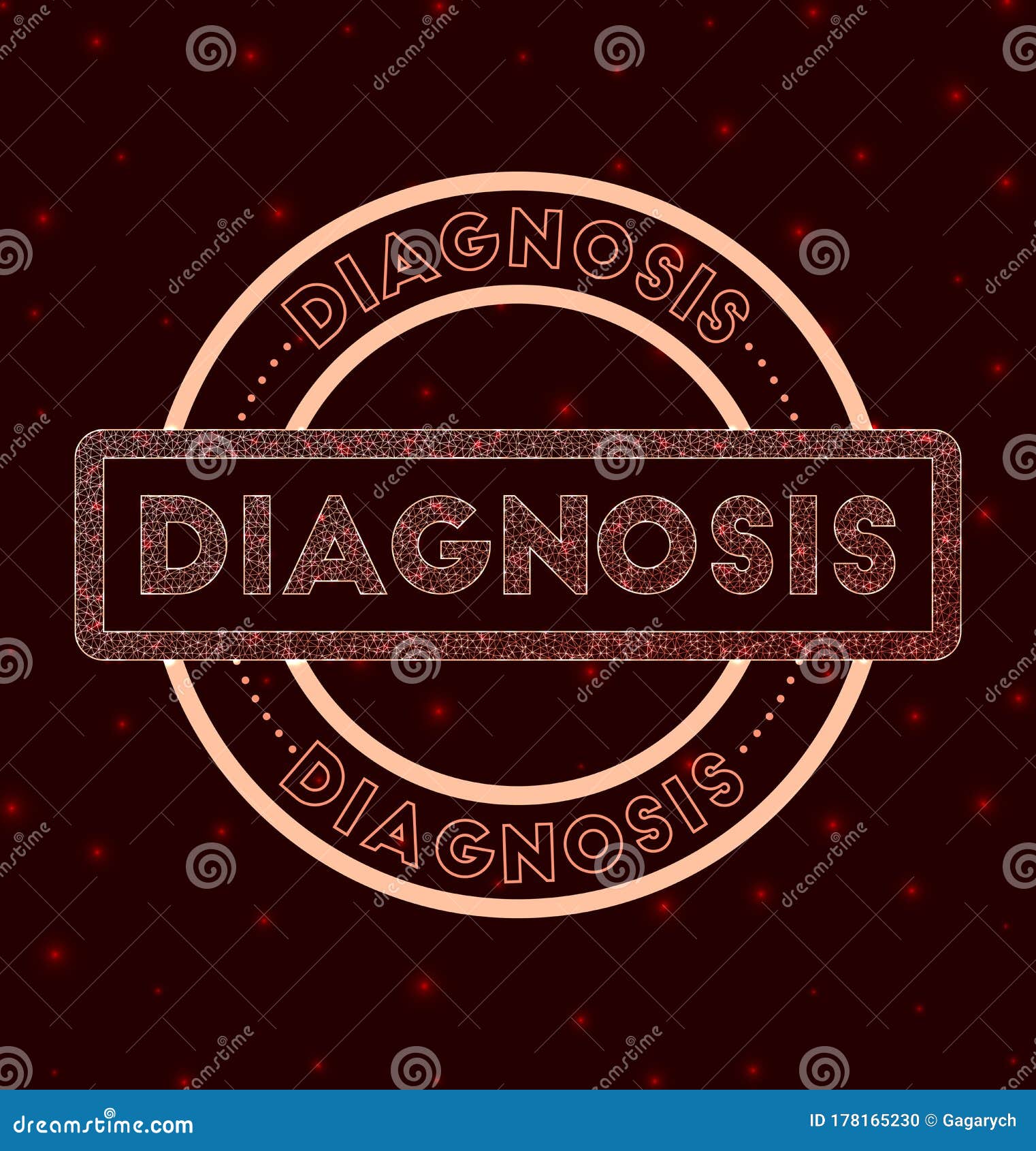 Diagnosis badge. stock vector. Illustration of medicine - 178165230