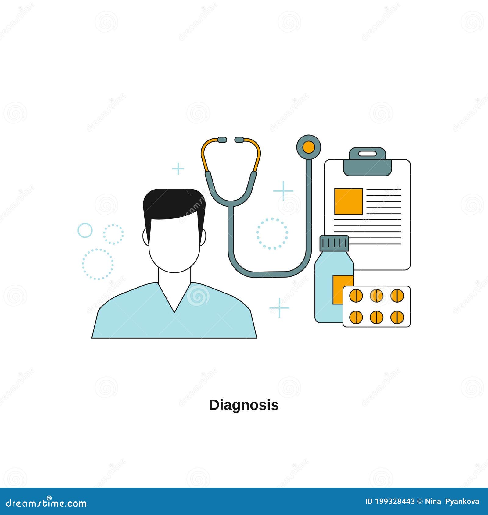 Diagnosis Concept Illustration Stock Vector - Illustration of icon ...