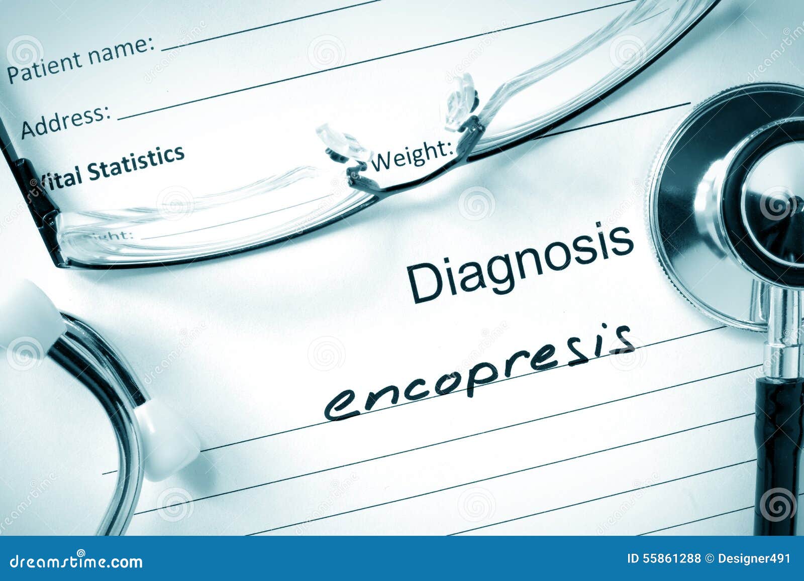 Diagnosis Encopresis foto de archivo. Imagen de documento - 55861288