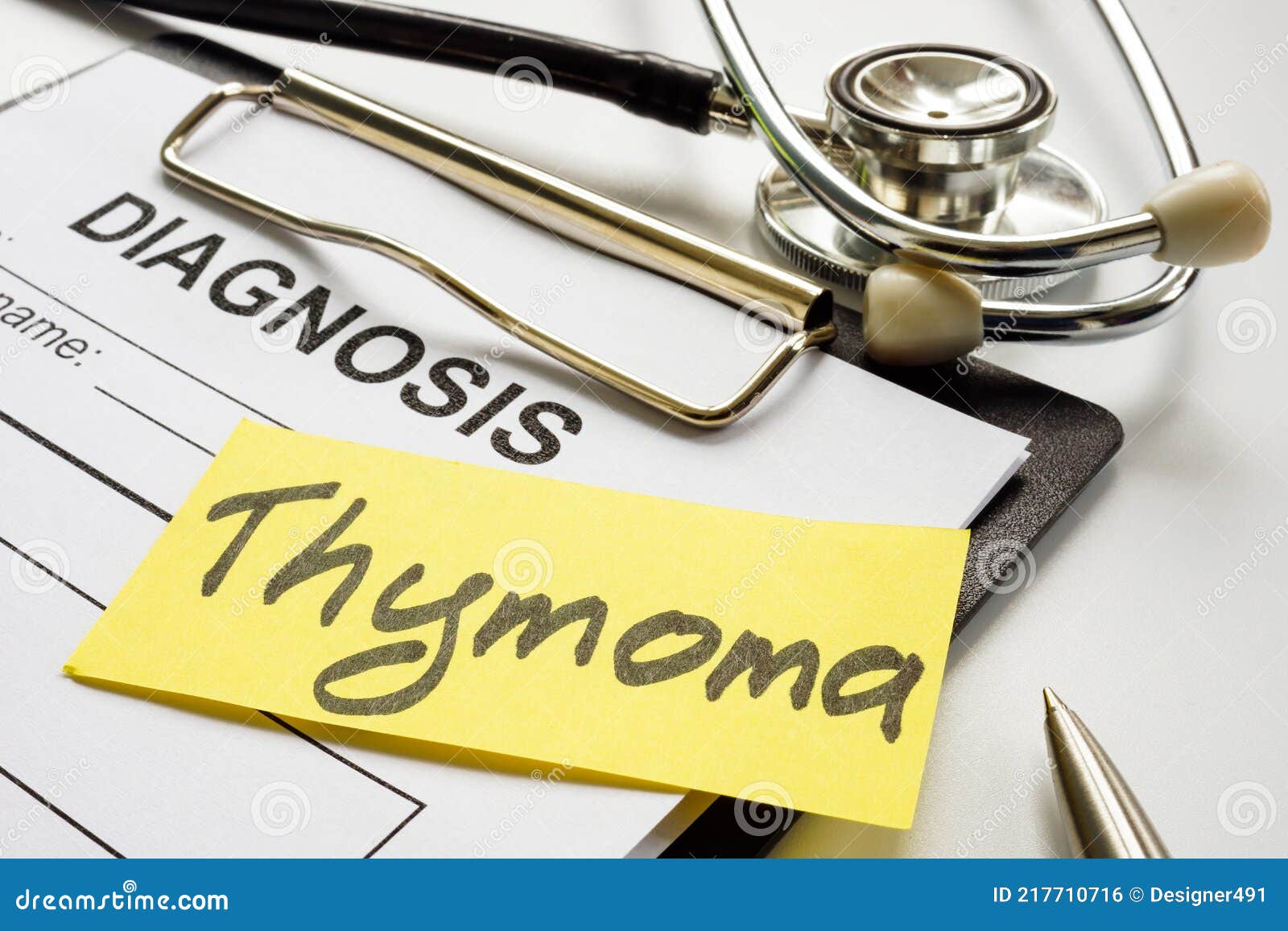 Diagnosis Form and Thymoma Sign and Stethoscope. Stock Photo - Image of ...