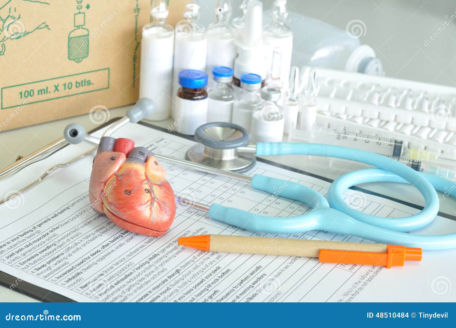 Diagnosis of human heart stock photo. Image of stethoscope - 48510484
