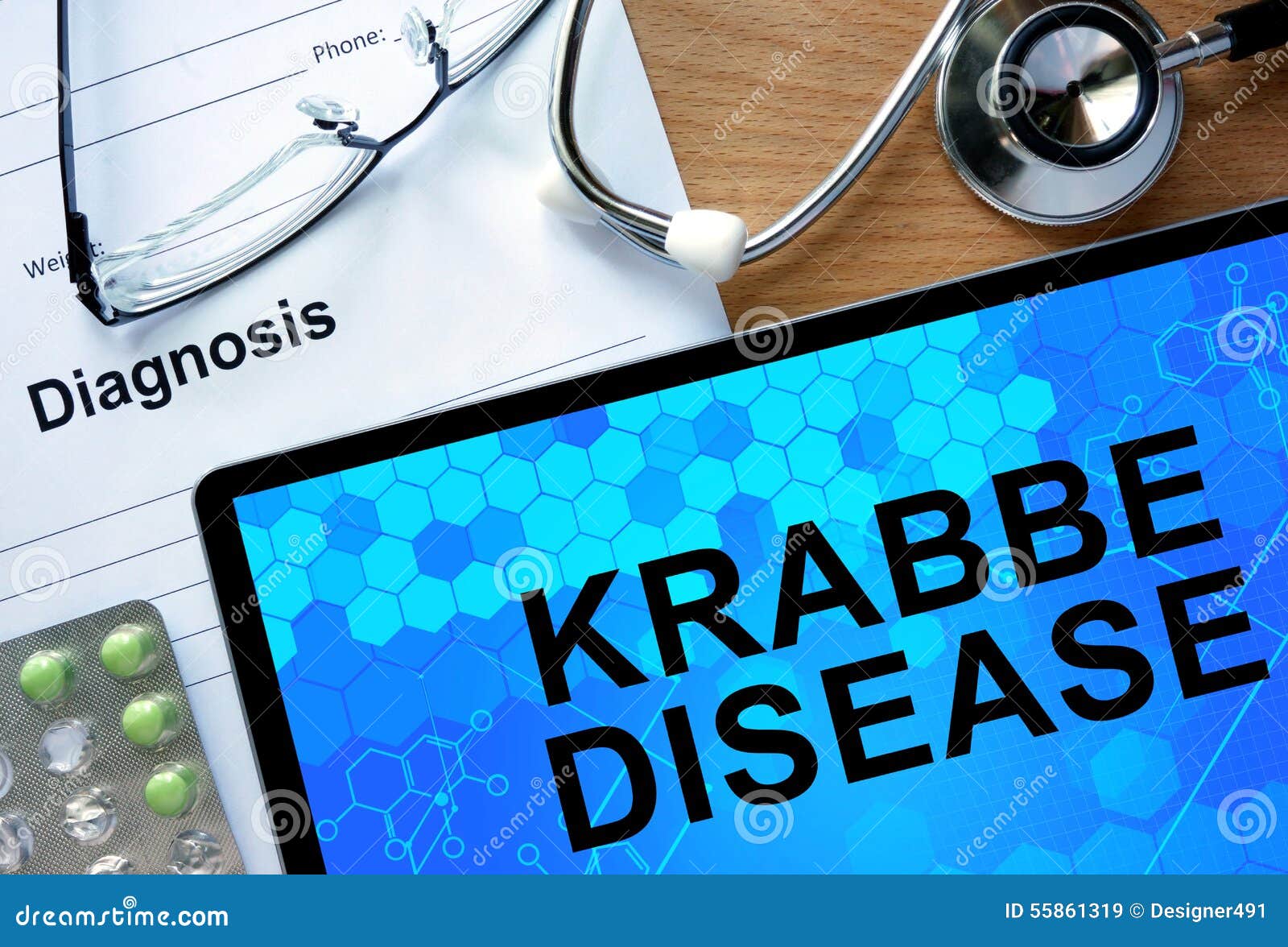 Diagnosis Krabbe disease. stock image. Image of krabbe - 55861319