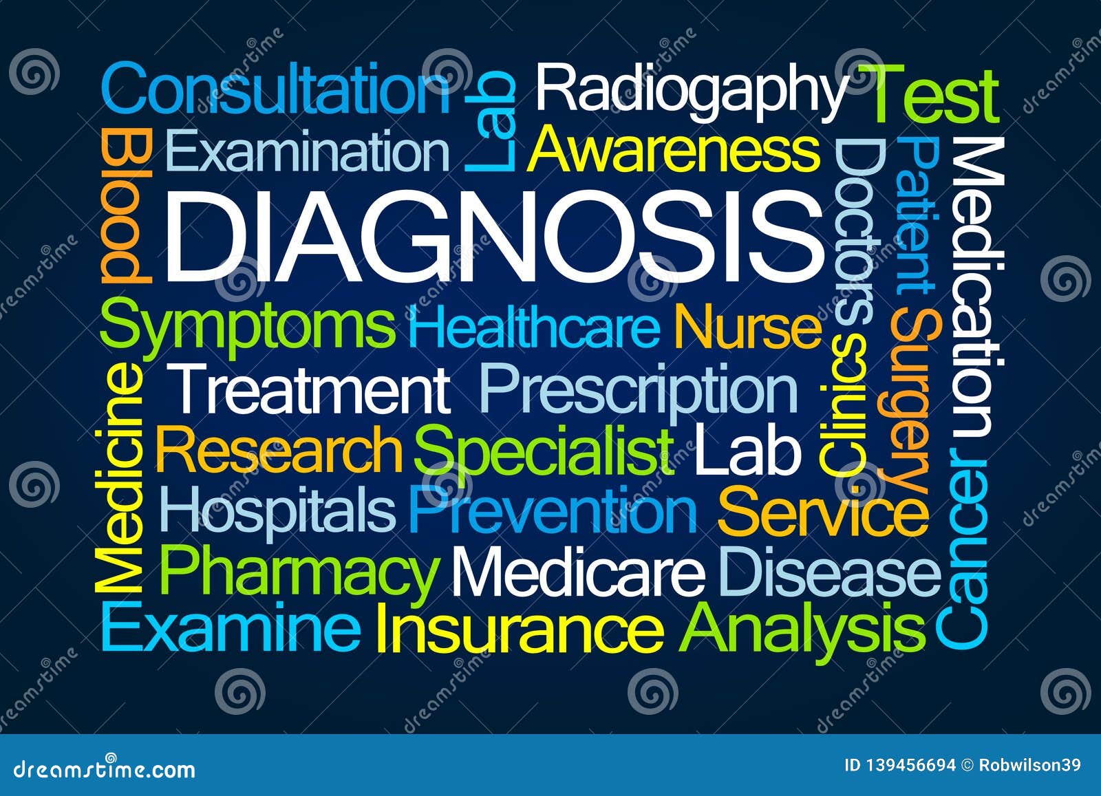 Diagnosis Word Cloud stock illustration. Illustration of pharmacy ...