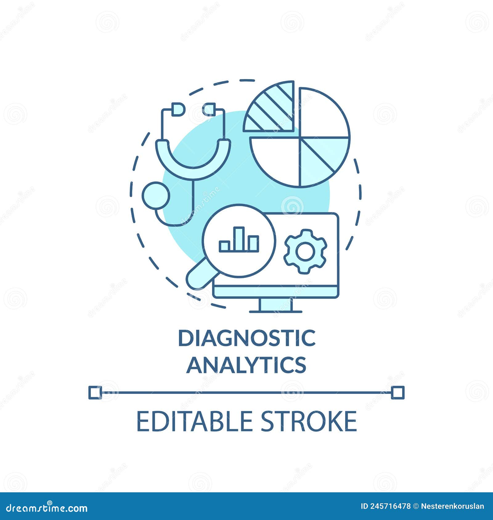 Diagnostic Analytics Turquoise Concept Icon Stock Vector - Illustration of editable, icon: 245716478