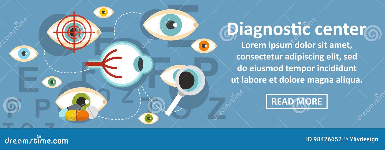 Diagnostic Center Banner Horizontal Concept Stock Vector - Illustration ...