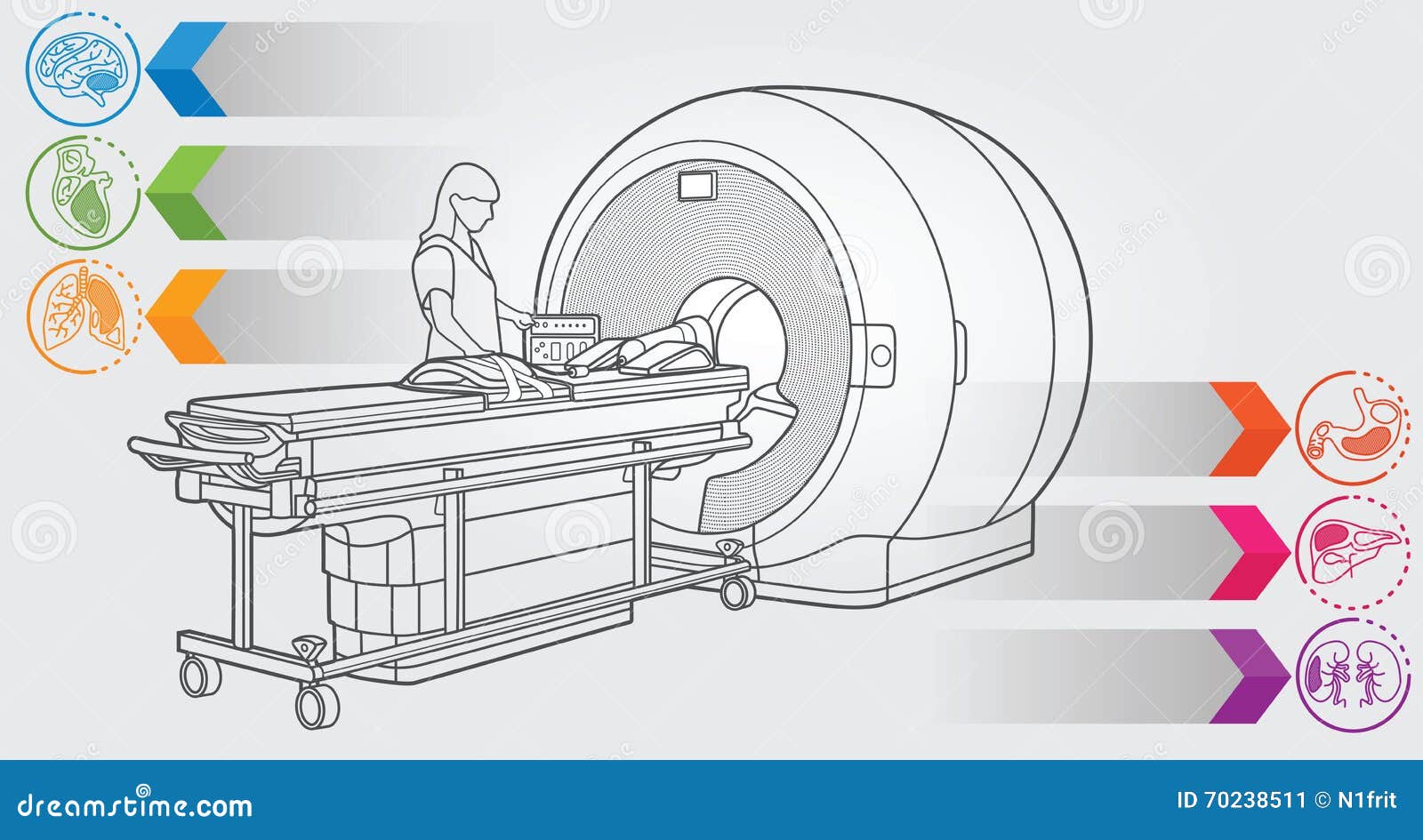 Diagnostic d'IRM illustration de vecteur. Illustration du docteur ...