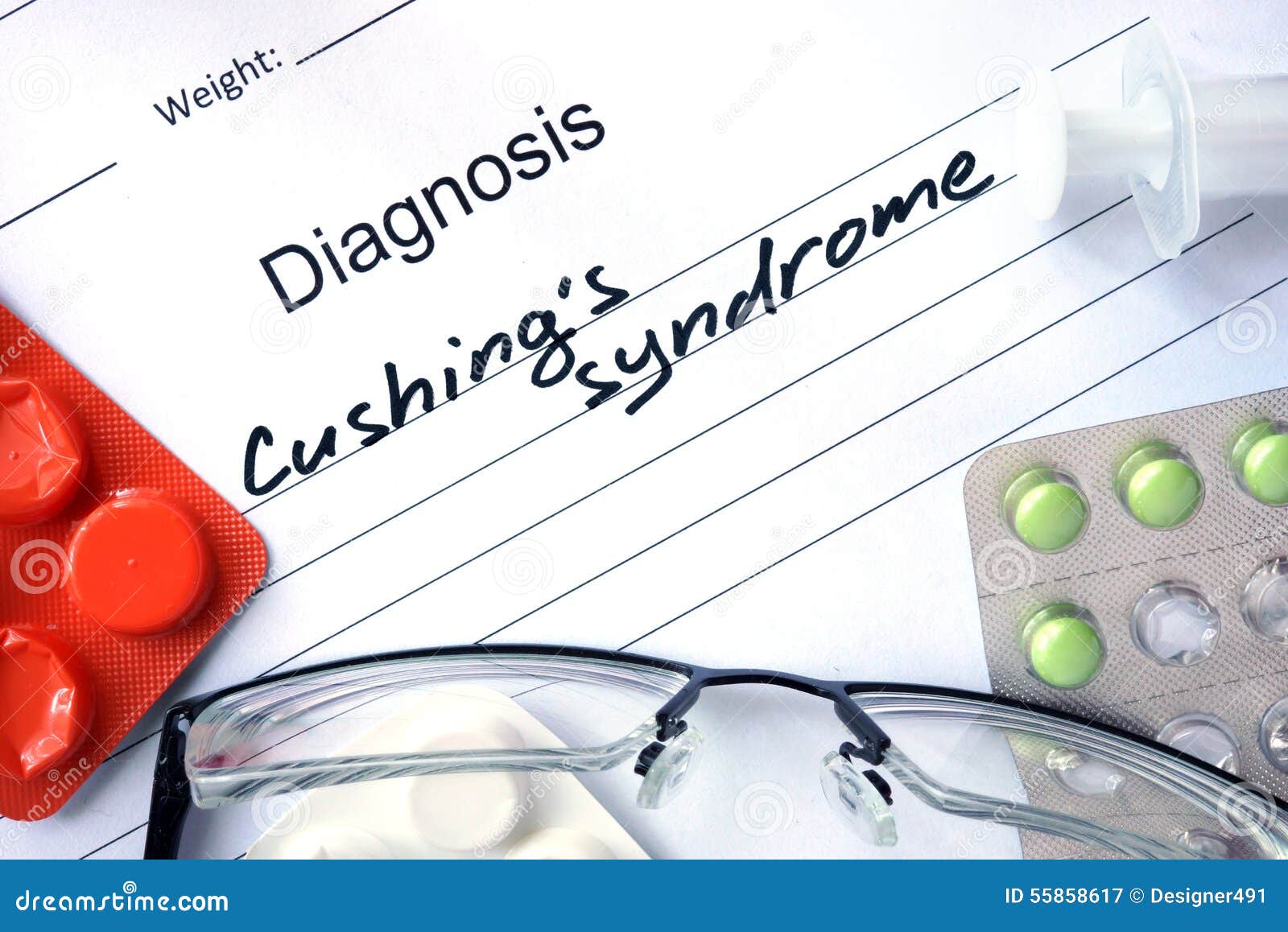 Diagnostic Form with Diagnosis Cushings Syndrome. Stock Image - Image ...
