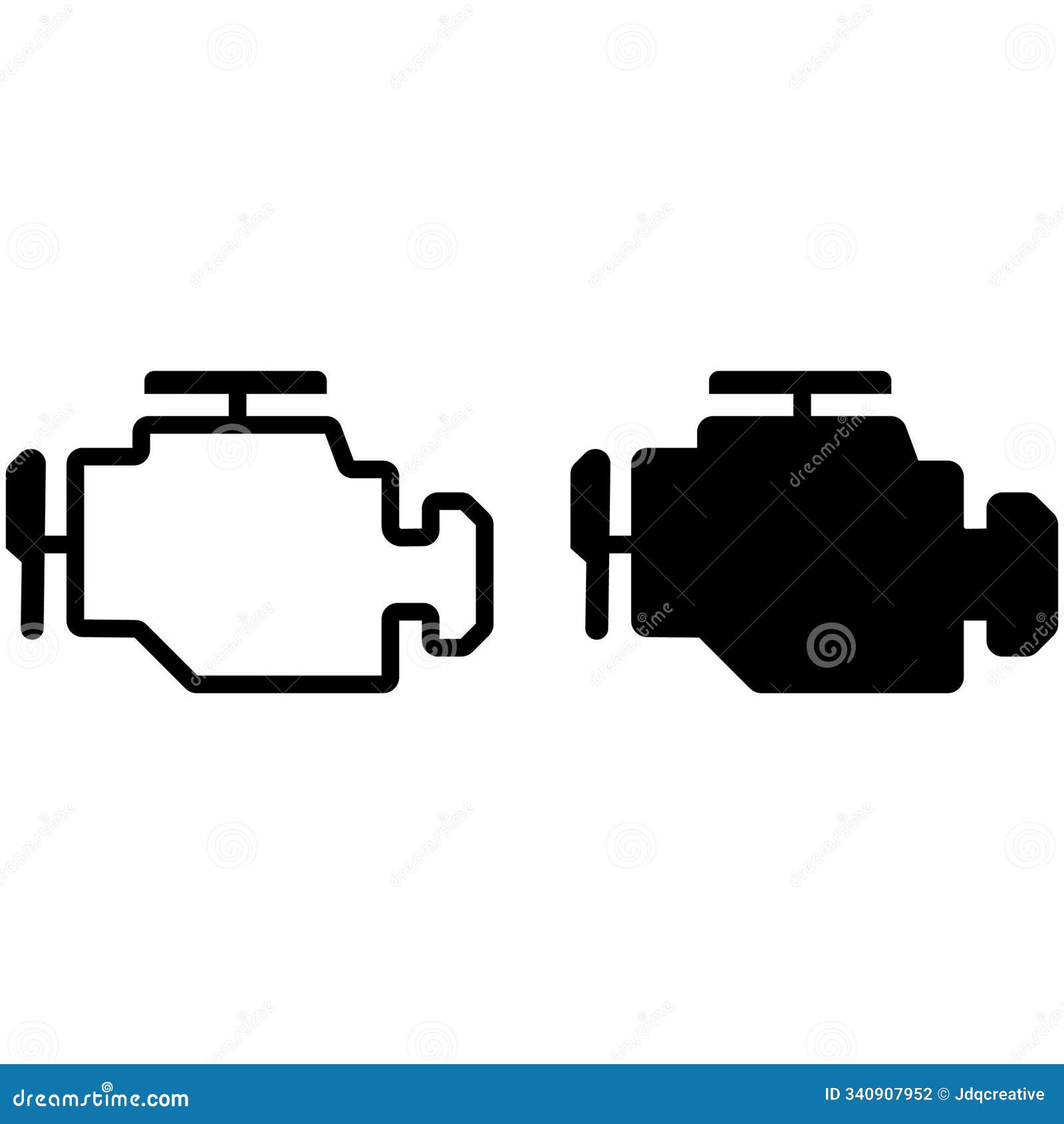 Check Engine Light Automobile Symbol Stock Illustration - Illustration ...