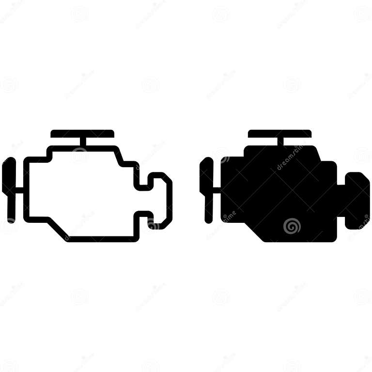 Check Engine Light Automobile Symbol Stock Illustration - Illustration ...