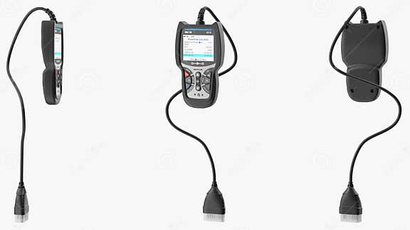 Diagnostic Vehicle Scanner with Display and Cables Stock Image - Image ...