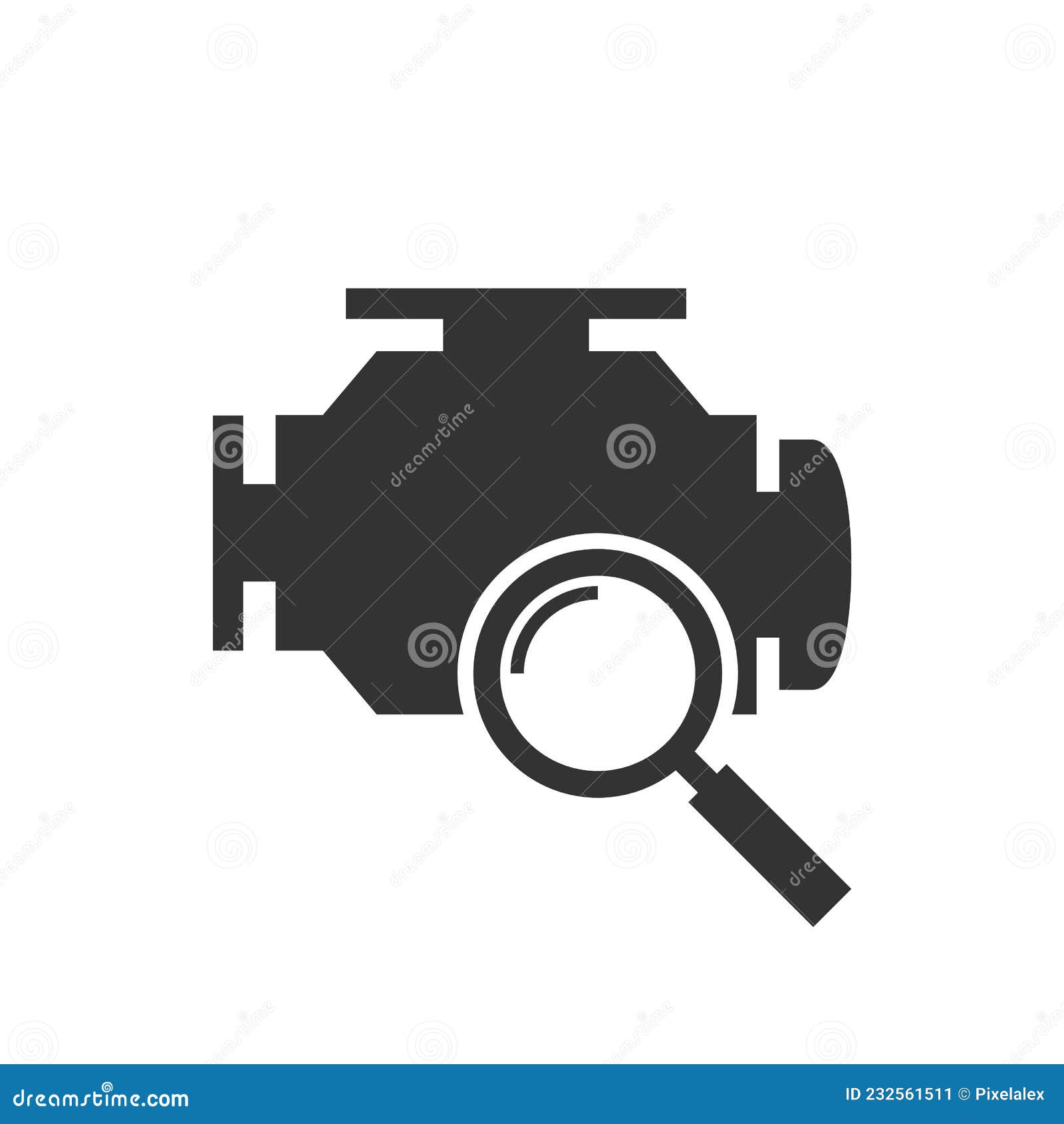 Diagnostics Car Engine Black Icon Stock Vector - Illustration of ...