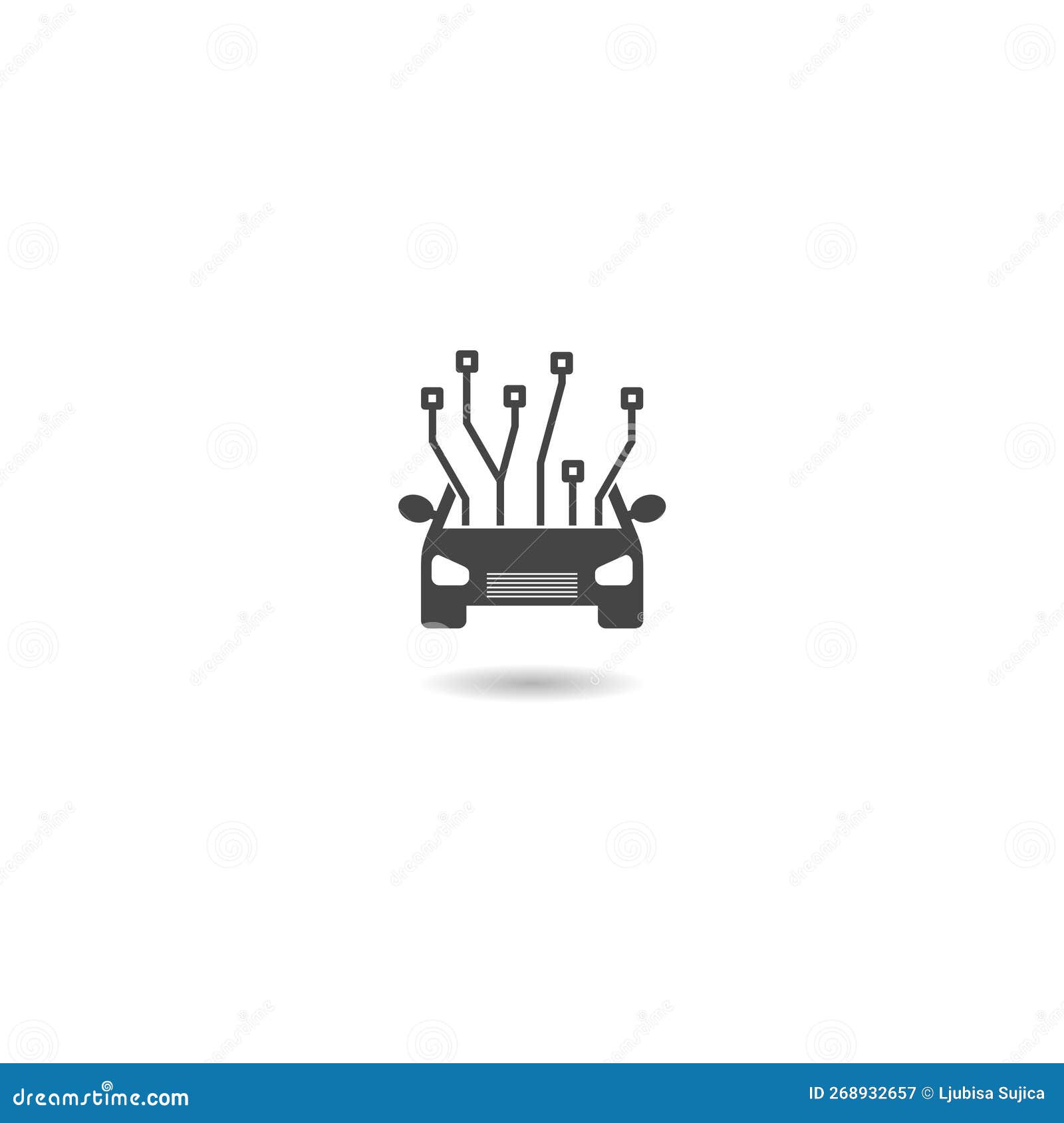 Diagnostics Car Tech Icon Logo with Shadow Stock Vector - Illustration ...