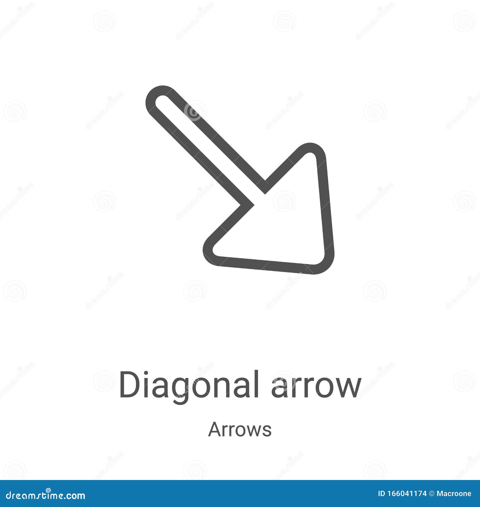 Diagonal Arrow Icon Vector from Arrows Collection. Thin Line Diagonal ...
