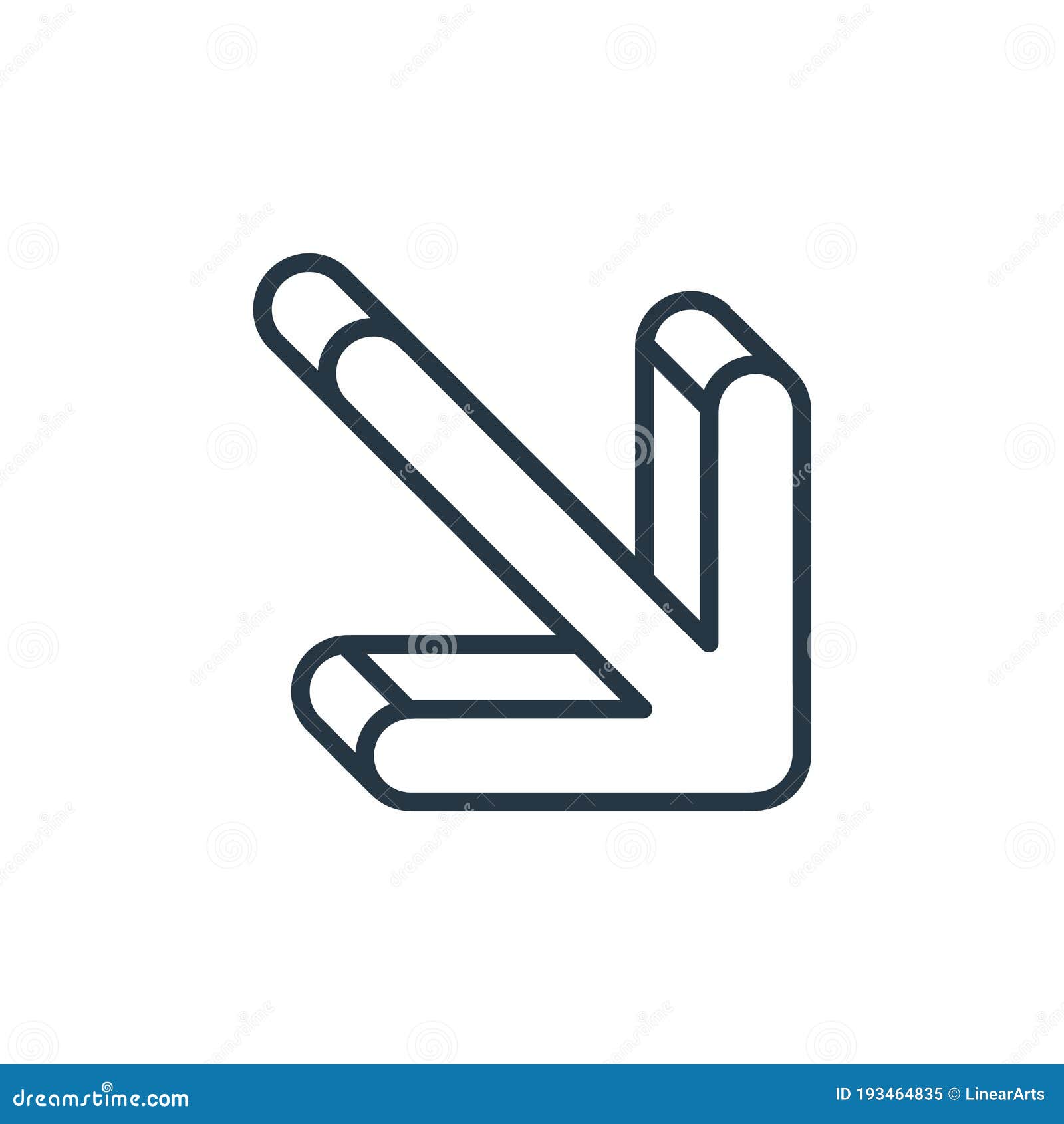 Diagonal Arrow Icon Vector from D Arrows Concept. Thin Line ...