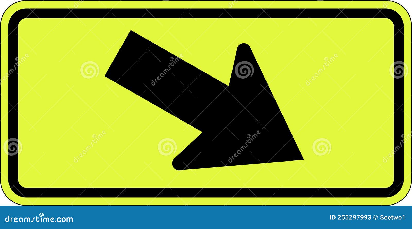 Diagonal Arrow Right Sign on White Background Stock Vector ...