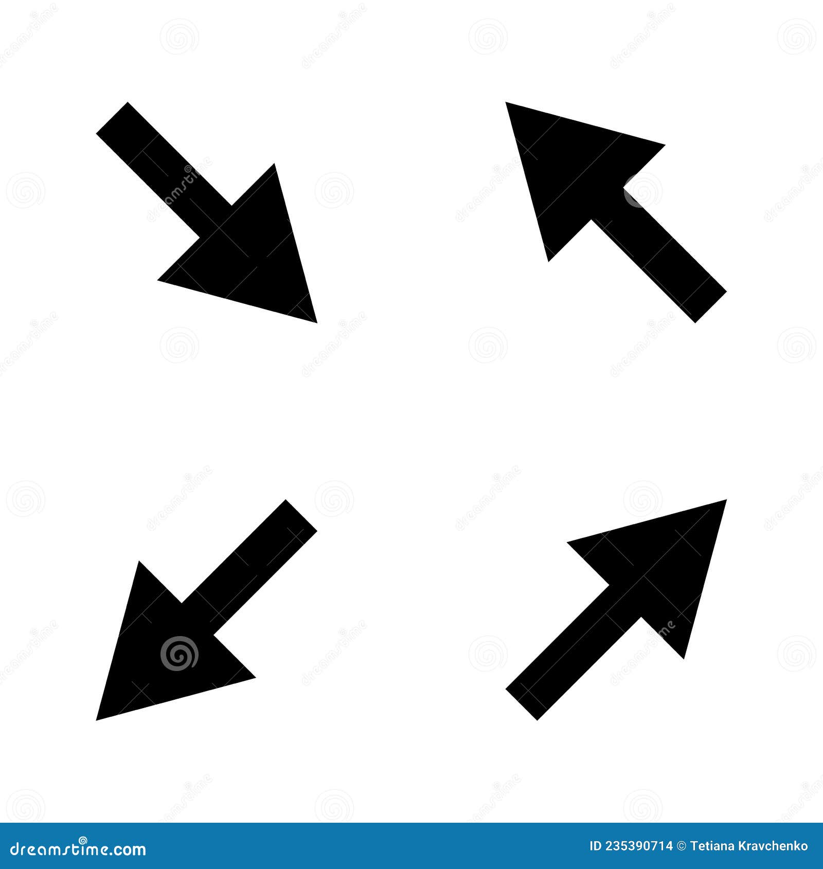 Diagonal Arrows Icon Set. Up and Down Cursor. Button Insignia ...