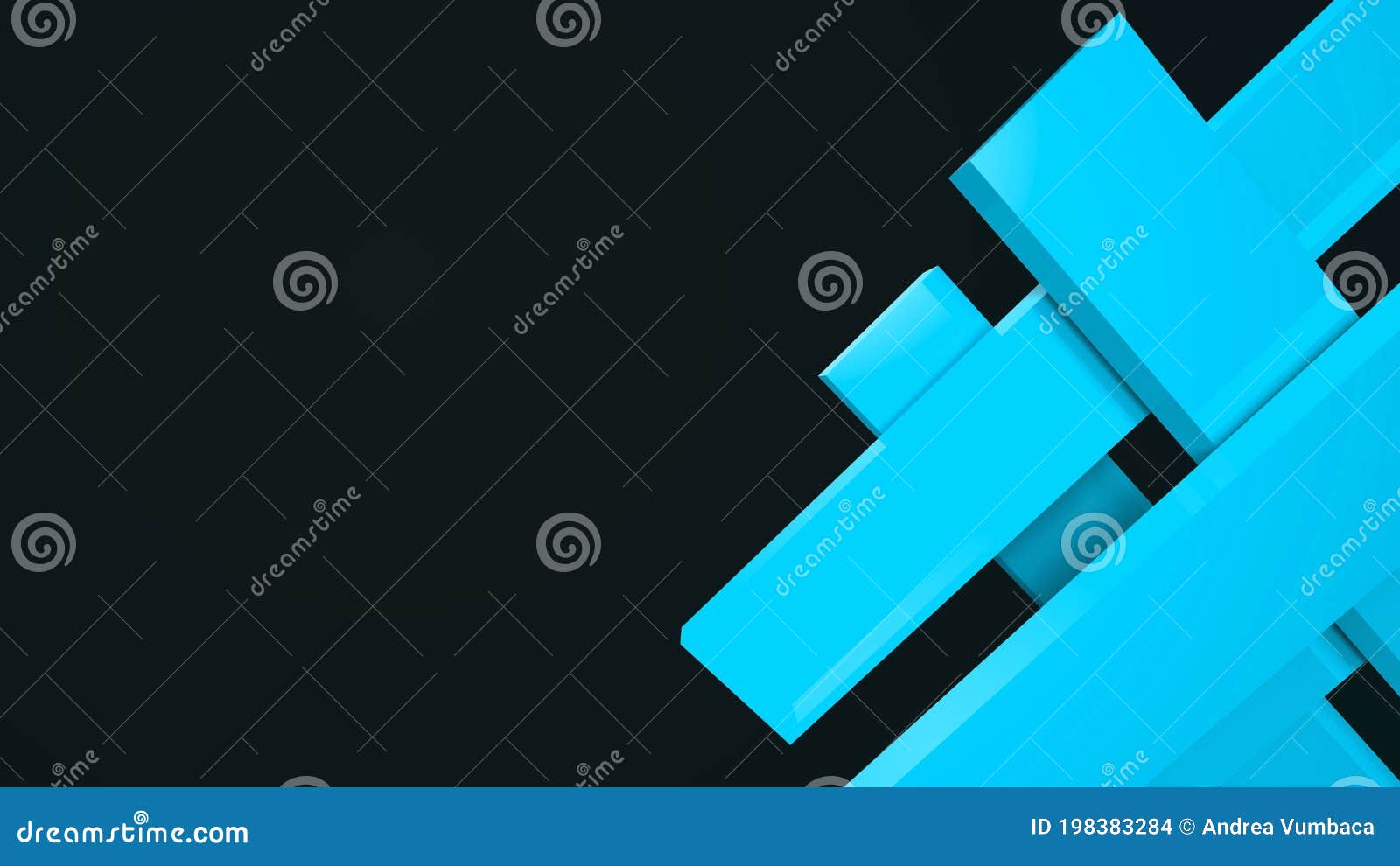 Diagonal Azure Dynamic Stripes on Black Background. Modern Abstract 3d ...