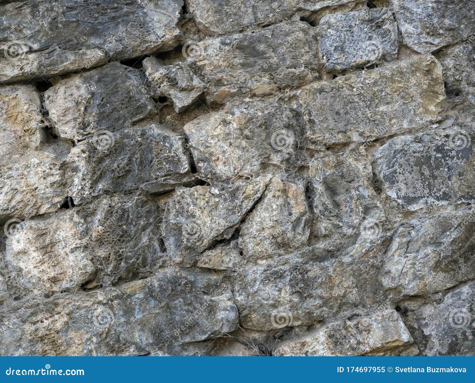Diagonal Background of Medieval Weathered Stones that Form a Wall ...