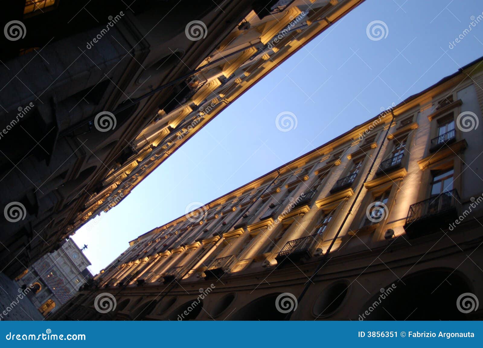 Diagonal Buildings Perspective Stock Image - Image of building, evening ...