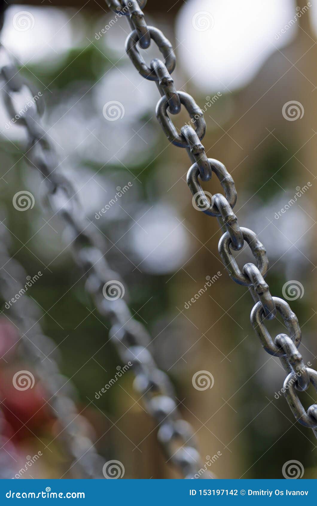 Diagonal Chain with Oval Links Stock Photo - Image of material ...