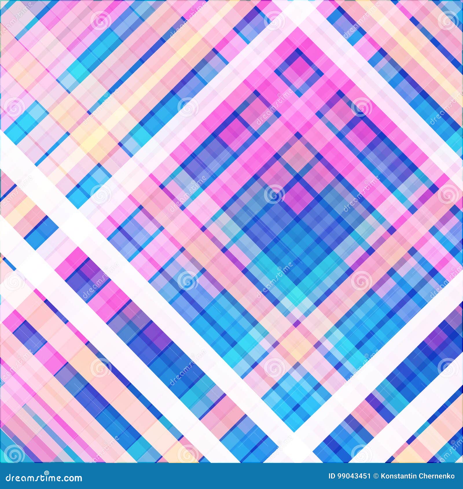 Diagonal Checkered Pattern Background in Pink and Blue. Stock Vector ...