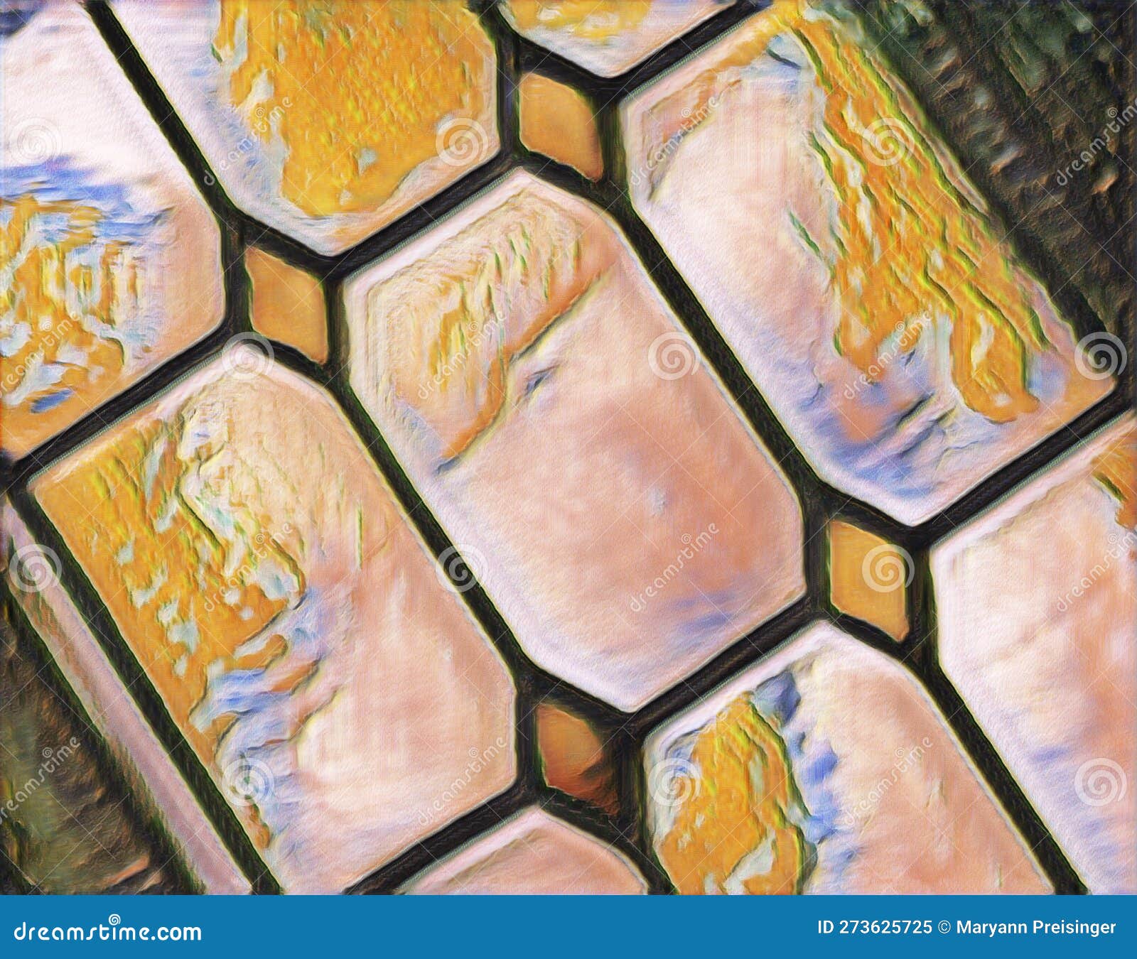 Stained Glass Yellow Window Panes Look Like Artistic Fire and Flames ...