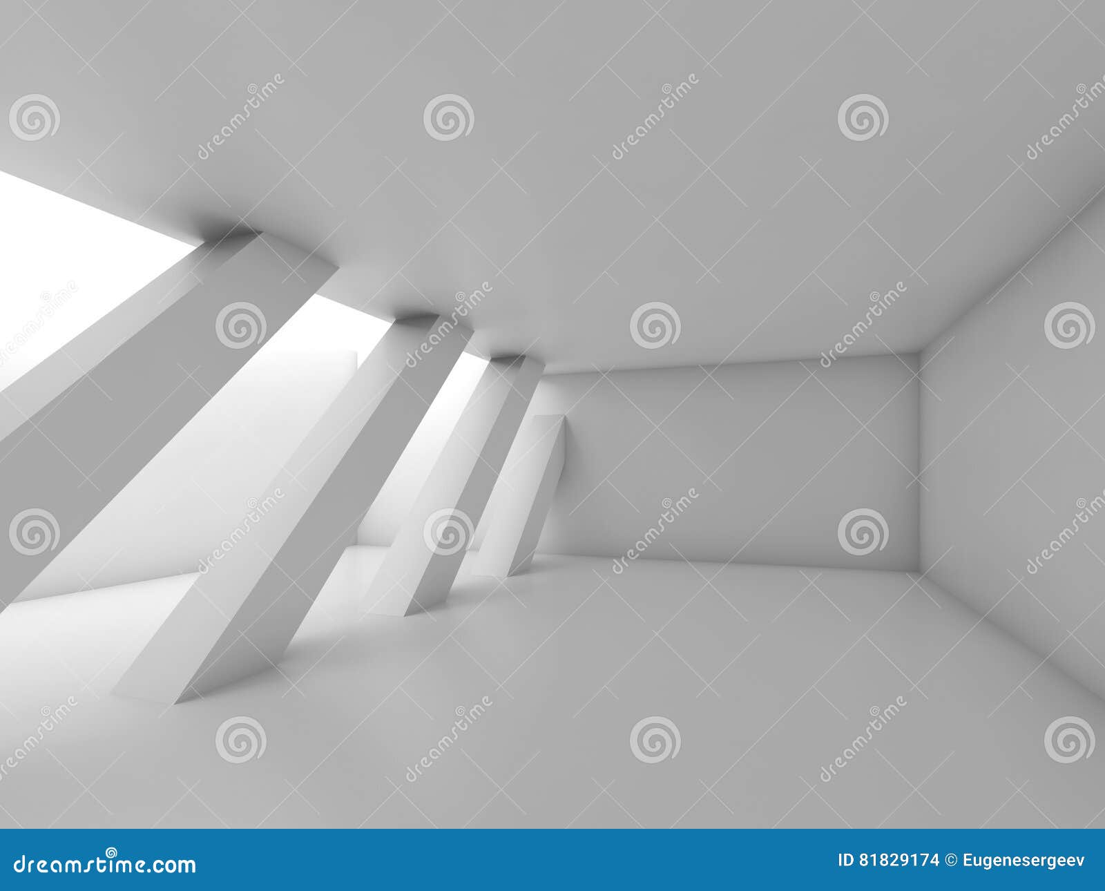 Diagonal Columns in a Row, Interior Background Stock Illustration ...