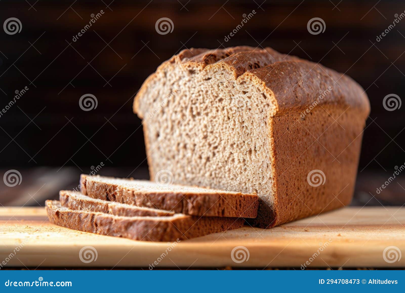 Diagonal Cut of Sprouted Grain Bread Showing Texture Stock Image ...