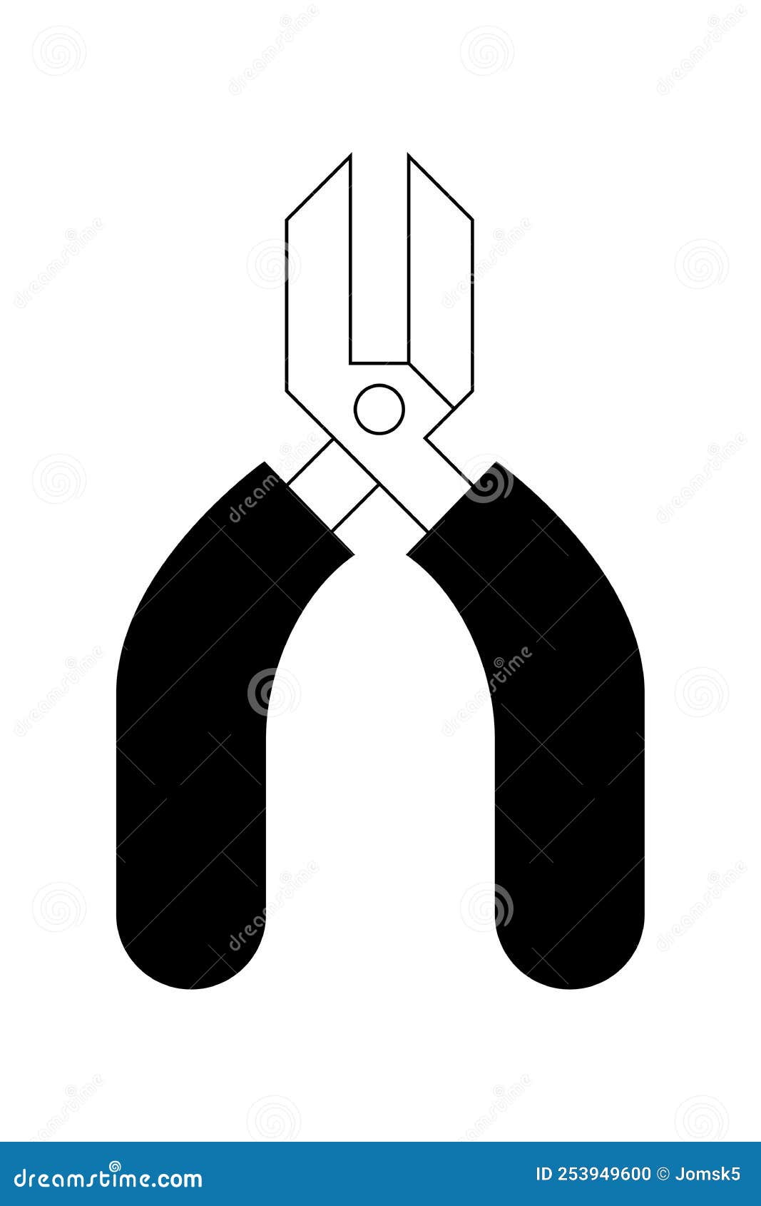 Diagonal Cutting Pliers Pictogram Vector Illustration Stock Vector ...