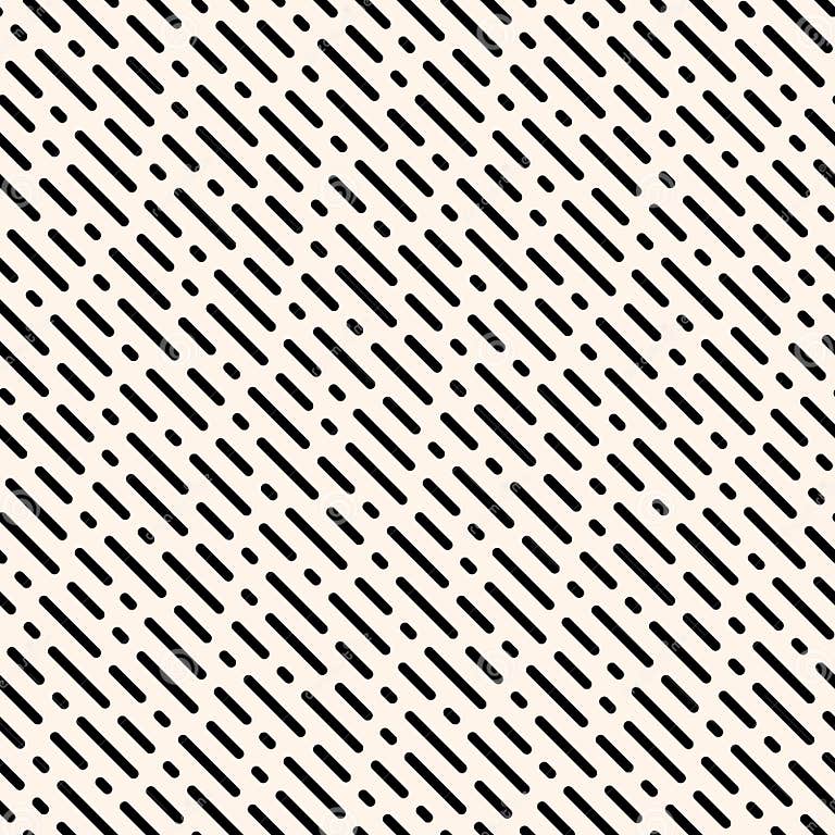 Diagonal Dash Line Pattern. Vector Geometric Black and White Seamless ...