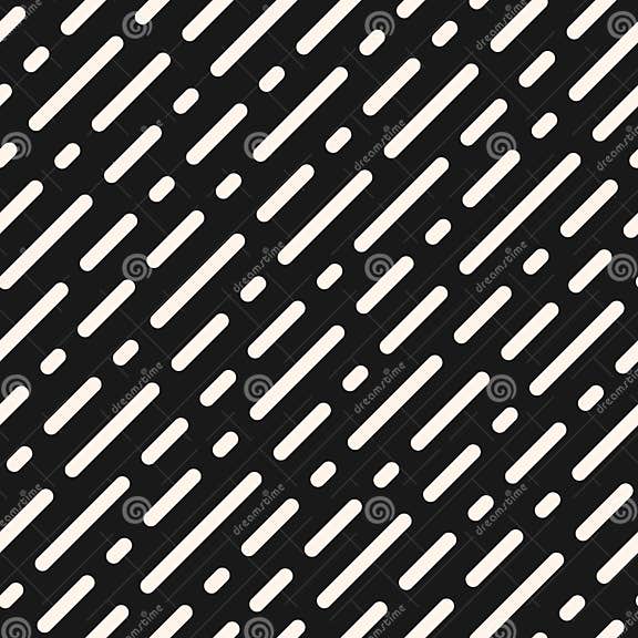 Diagonal Dash Line Pattern. Vector Geometric Black and White Seamless ...
