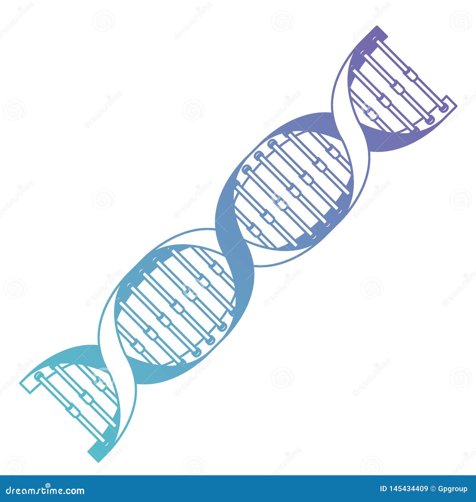 Diagonal Dna Chain Science Blue Color Stock Vector - Illustration of ...