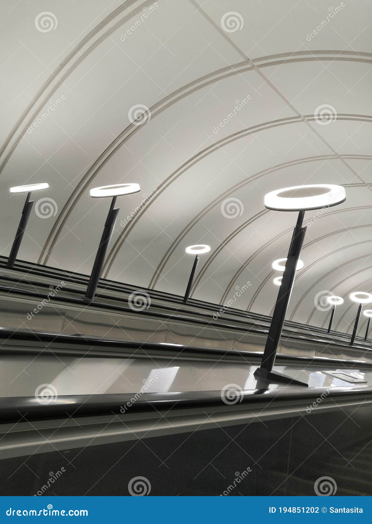 Diagonal Elevators In Motion Blur Moscow Metro Backdrop Royalty-Free ...