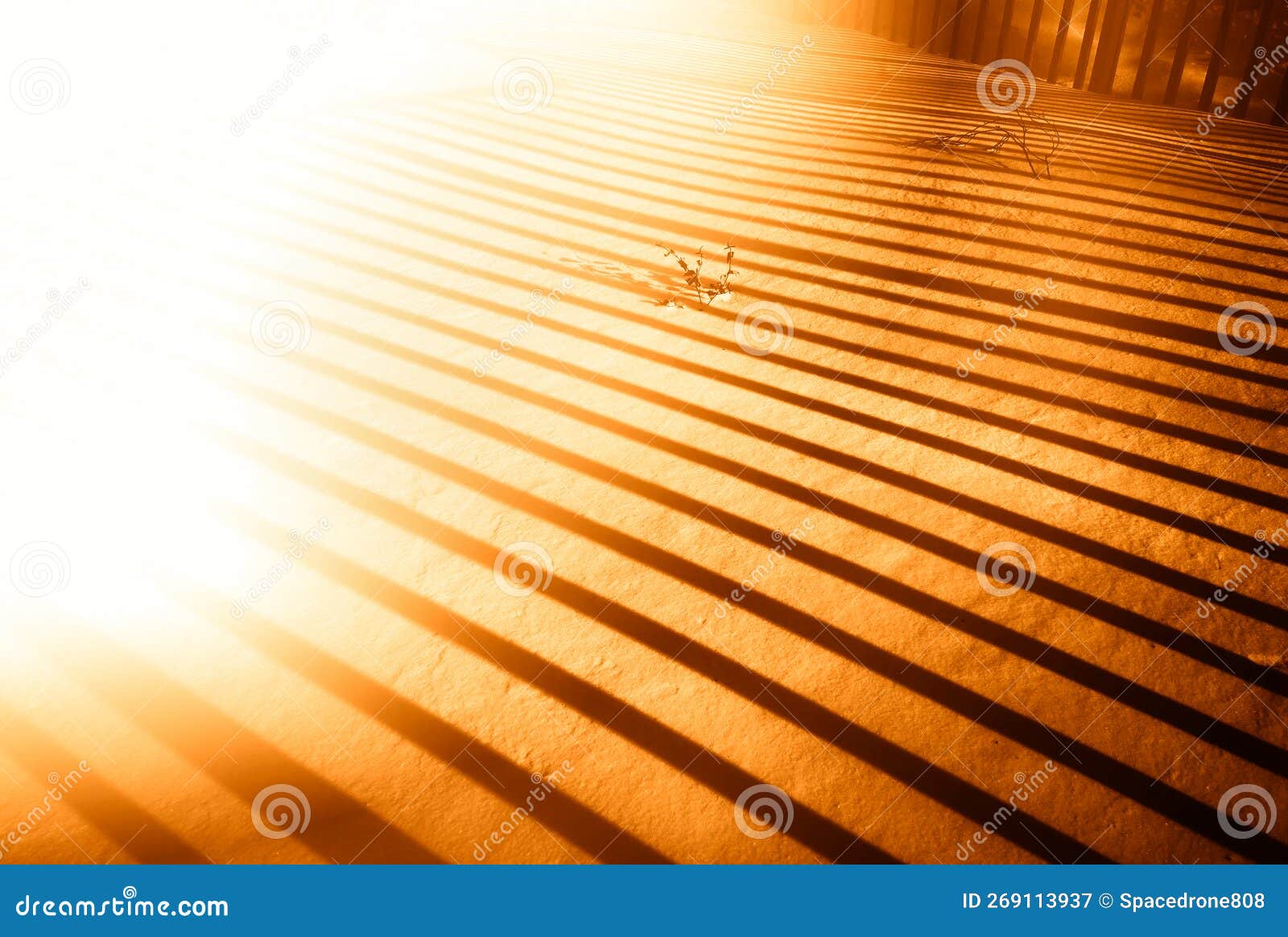 Diagonal Glowing Light Beam with Fence Shadow Backdrop Stock Image ...