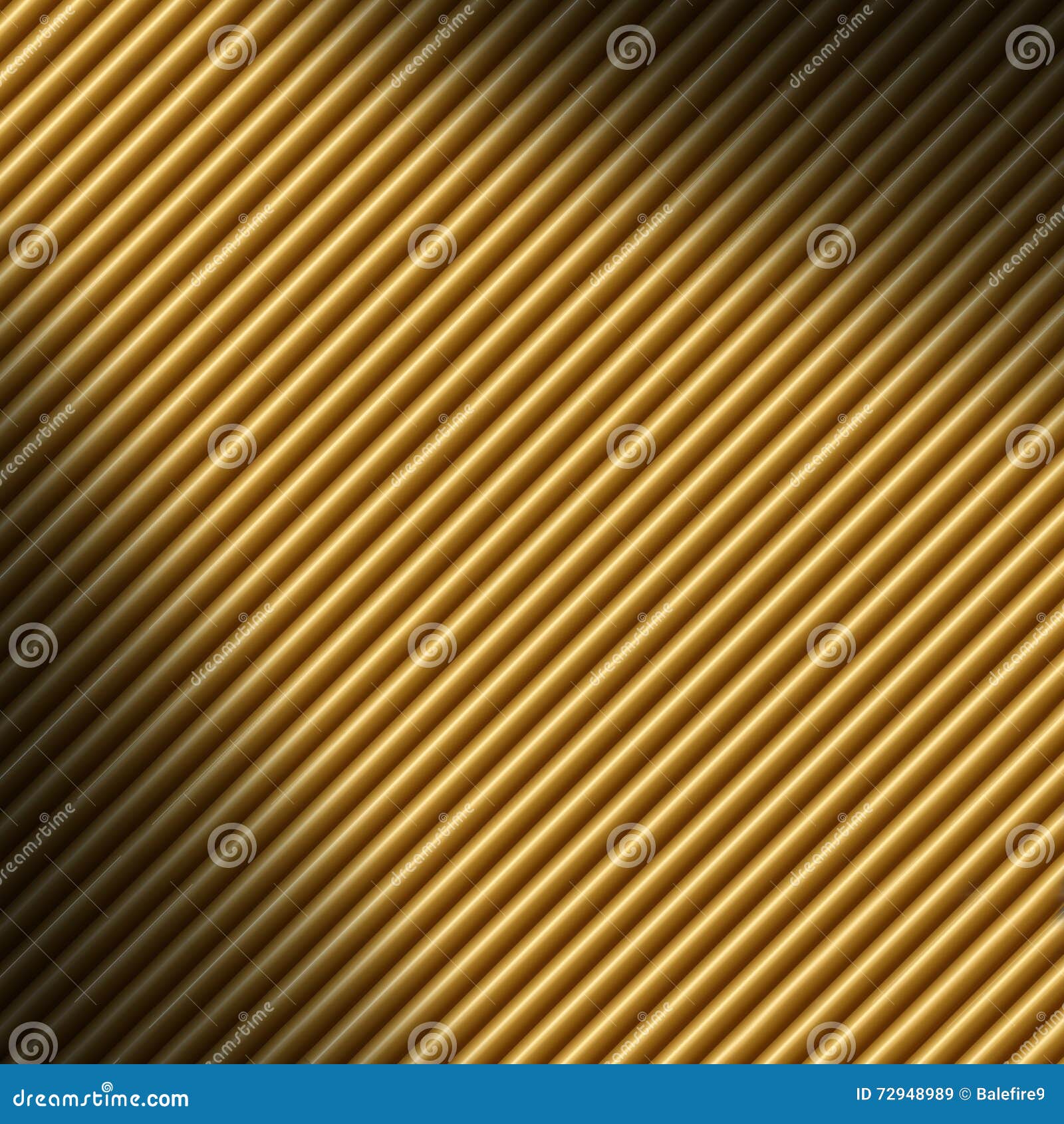 Diagonal Gold Tube Background Lit Dramatically Stock Illustration ...