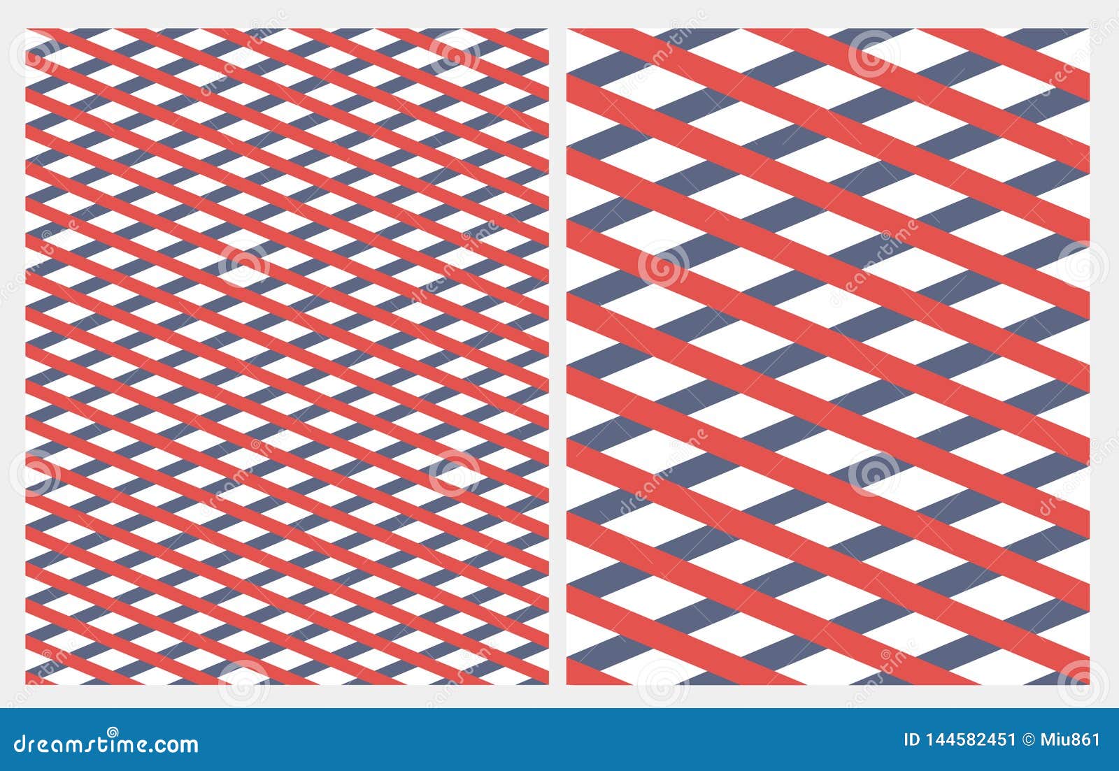 Diagonal Grid with Red and Blue Stripes Isolated on a White Backgroud ...