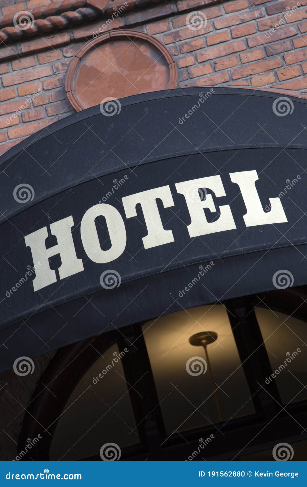 Diagonal Hotel Sign stock photo. Image of building, tilt - 191562880