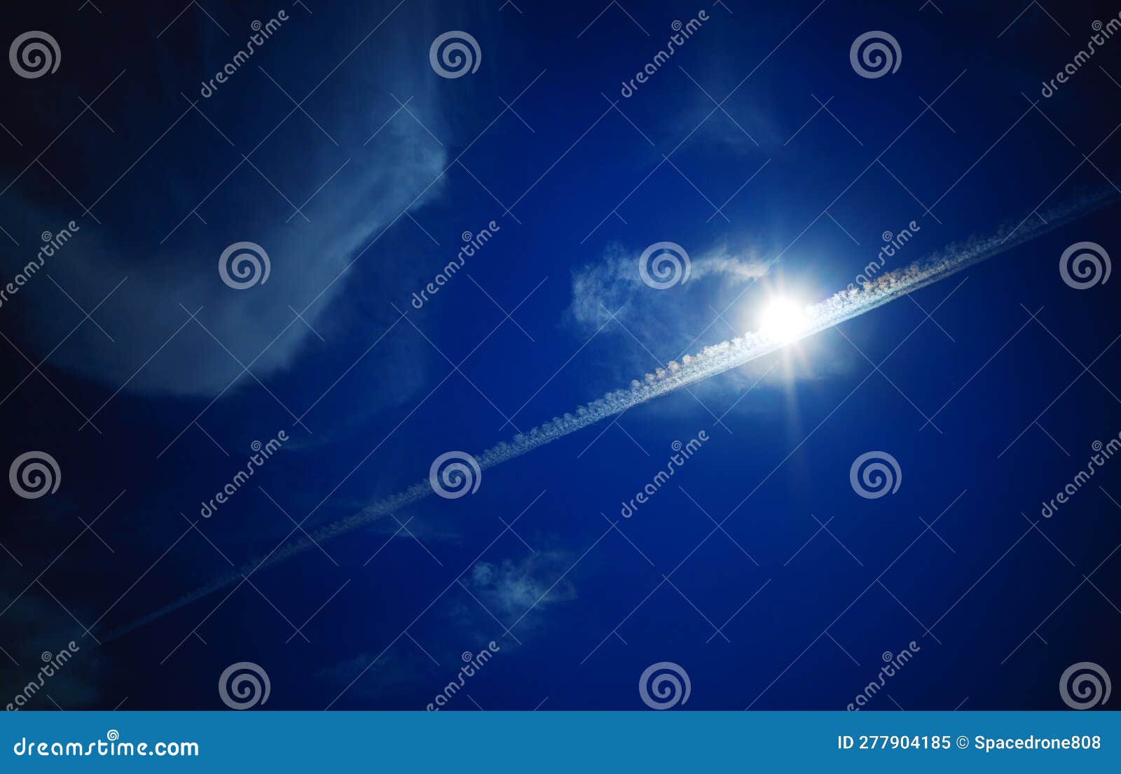 Diagonal Jet Trace on Daylight Sky Backdrop Stock Image - Image of ...