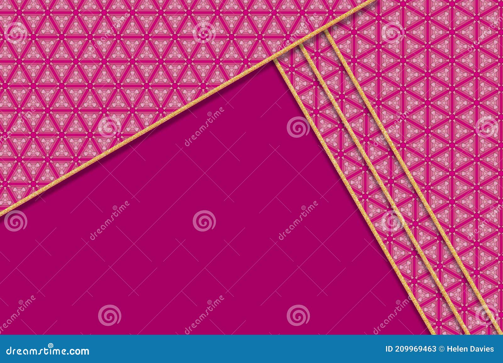 Diagonal Layers of Overlapping Pink Patterned Paper Stock Illustration ...