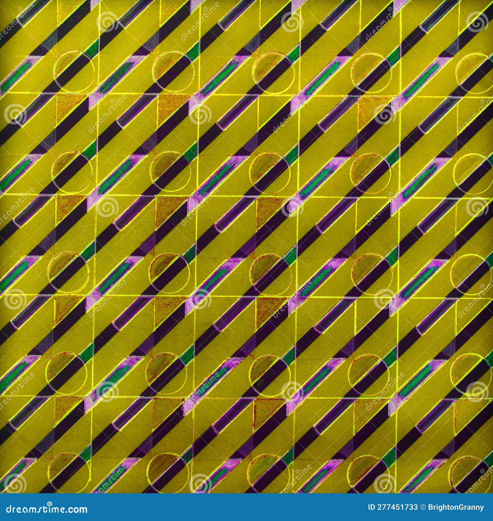 Diagonal Lines. Circles. Squares Hand Coloured. Stock Image - Image of ...