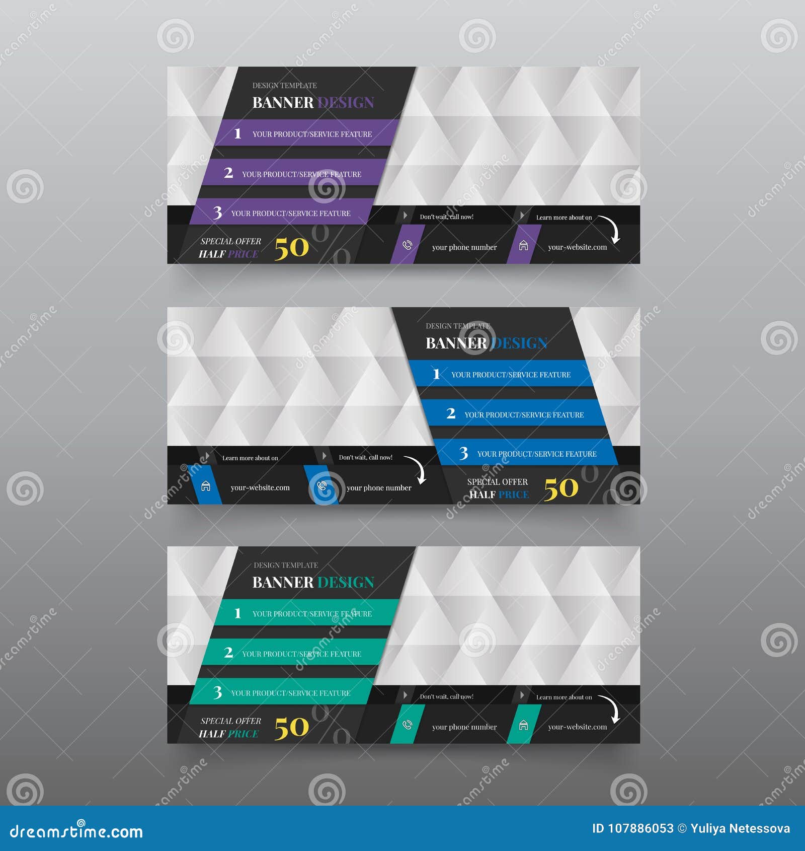 Diagonal Material Web Design Banner Design Template Stock Vector ...