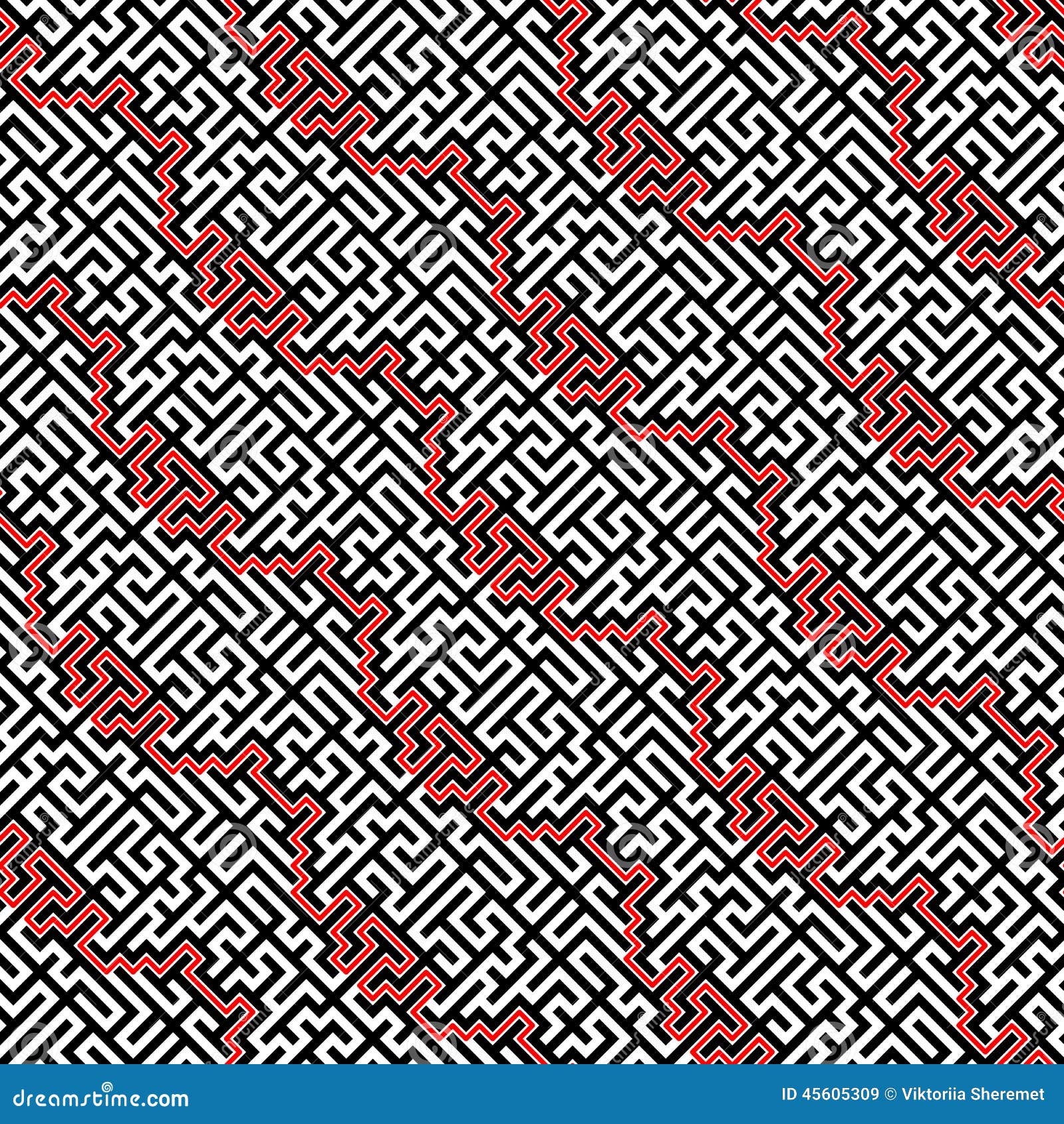 Diagonal Maze Vector Seamless Pattern Stock Vector - Illustration of ...